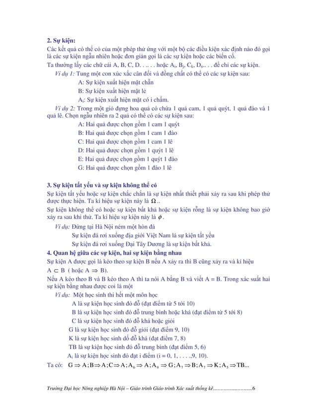 Giao trinh xac suat thong ke hn1 | PDF