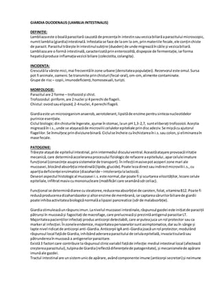 Parazitologie: Giardia Duodenalis | PDF