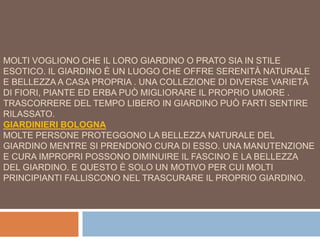 Giardinieri bologna | PPTX | Gardening | Home & Garden
