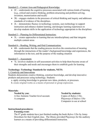 Giarriatno lesson plan final | DOC | Family/Children | Genres