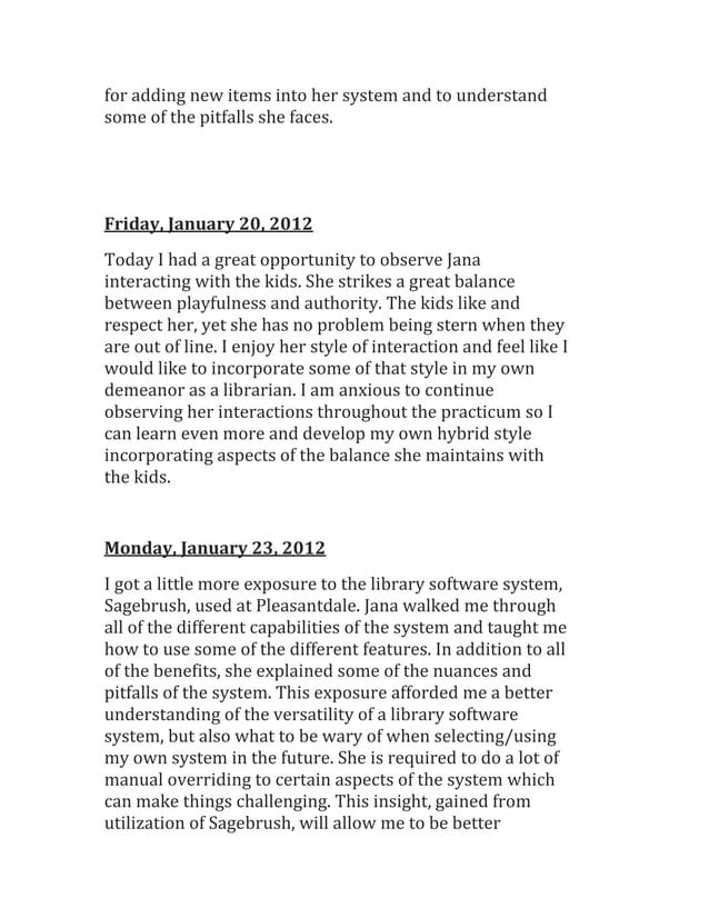 Giarritano practicum work journal | PDF