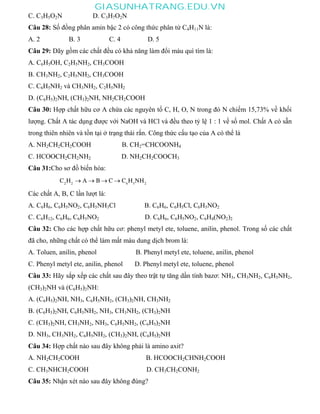 [Giasunhatrang.edu.vn]bai tap chuyen de amin amino axit protein | PDF