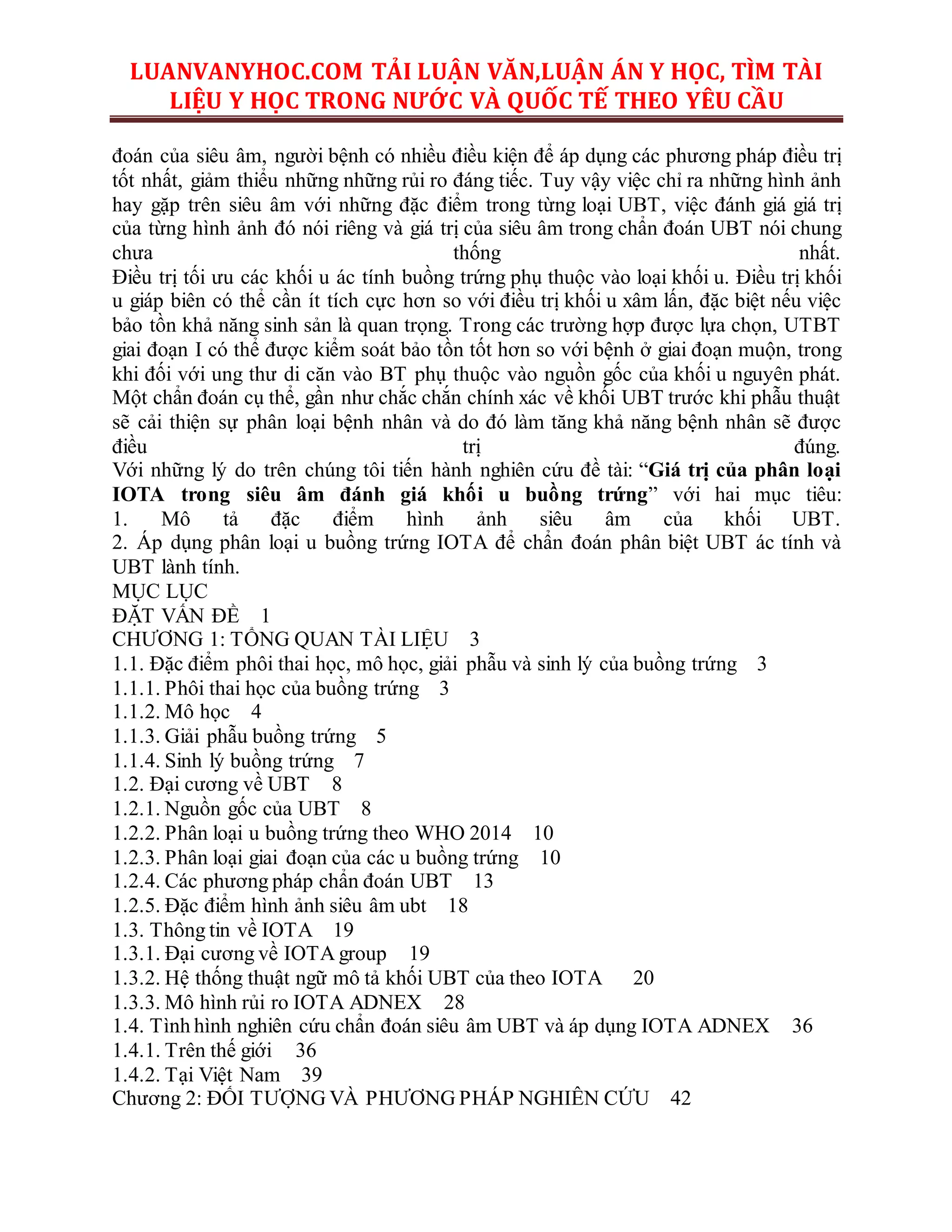 Gia tri cua phan loai iota trong sieu am danh gia khoi u buong trung | PDF