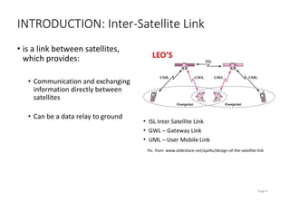 Optical Inter-Satellite Links for CubeSat Satellites | PPTX