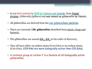 Plant hormone (Part-2)- Gibberellins | PPTX
