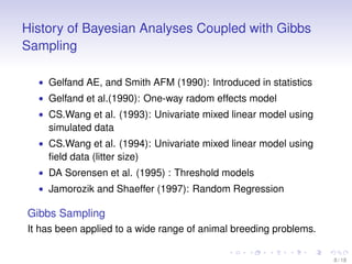 Chapter 12 Application of Gibbs Sampling in Variance Component Estimation and Prediction of ...