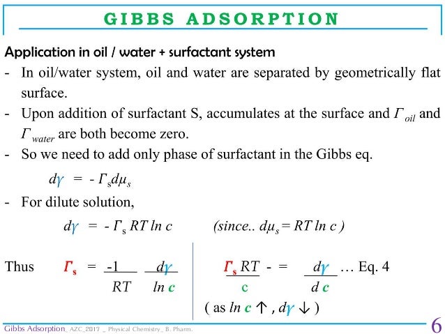 Gibb’s adsorption isotherm physical chemistry _ b. pharmacy _ amit z…
