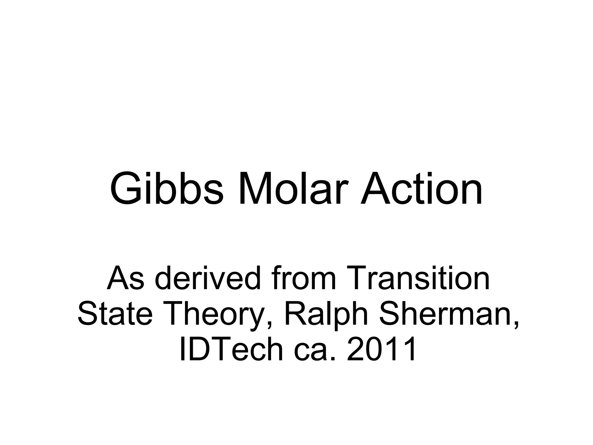 Gibbs molar action | PPT