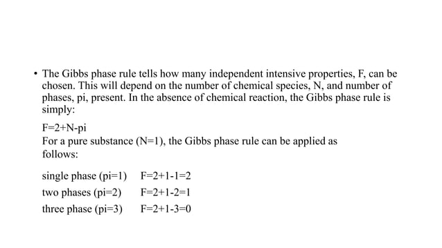 Gibbs phase rule and lever rule | PPTX | Chemistry | Science
