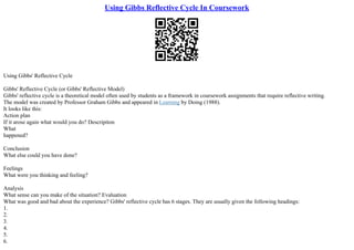 Gibbs Reflective Cycle | PDF