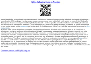 Gibbs Reflective Cycle | PDF