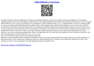Gibbs Reflective Cycle | PDF