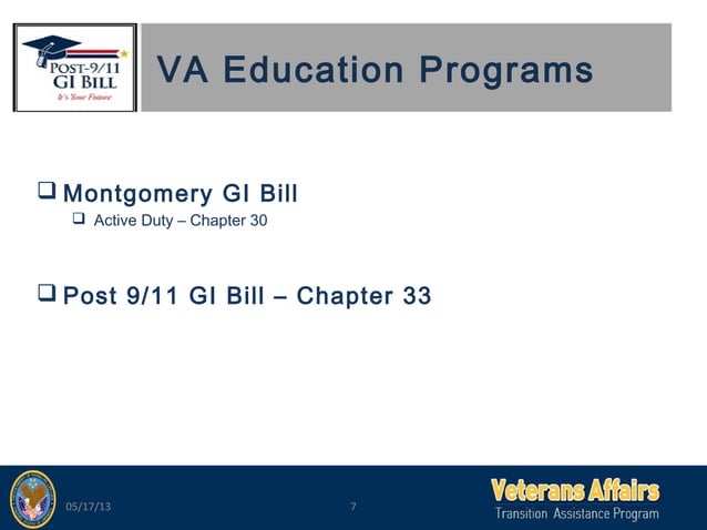 Post 9-11 Gi Bill | PPT | Government Support and Welfare | Financial ...