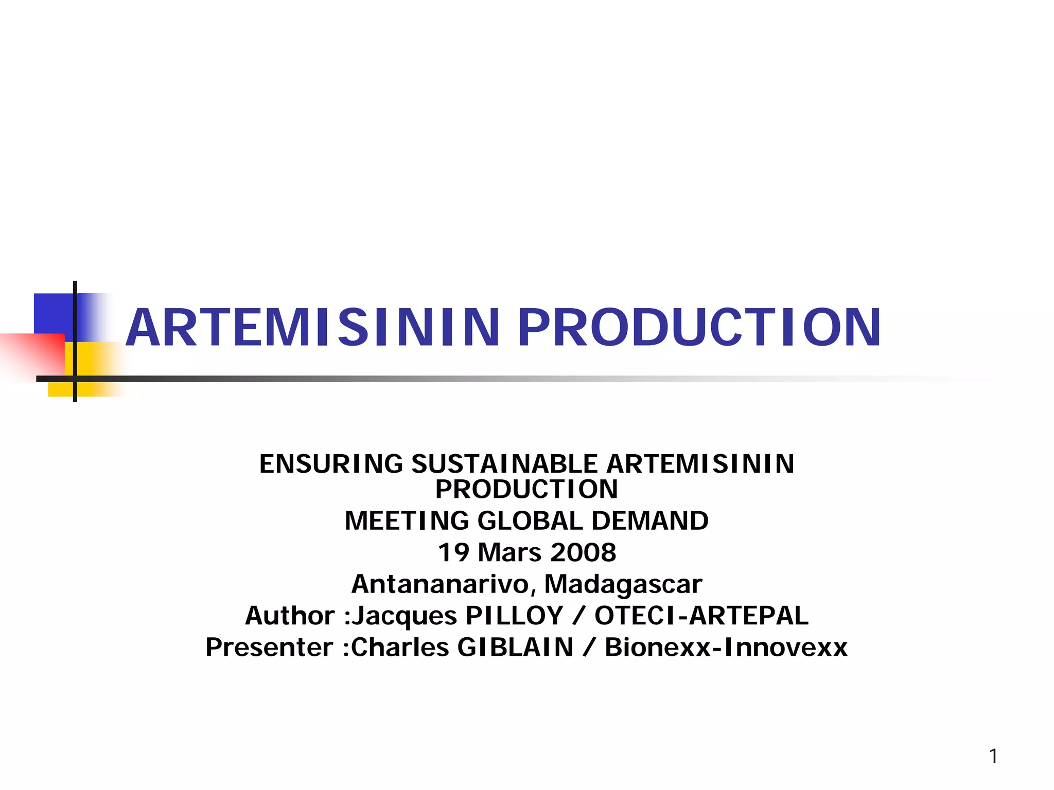 Artemisinin production | PPT