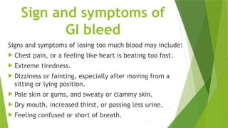 GI BLEED.pptx- introduction, definition, types, causes, signs and ...