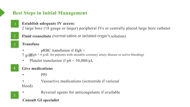 Gastrointestinal bleeding( type,cause,management) .pptx | Digestive ...