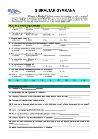 Gibraltar Gynkhana | PDF