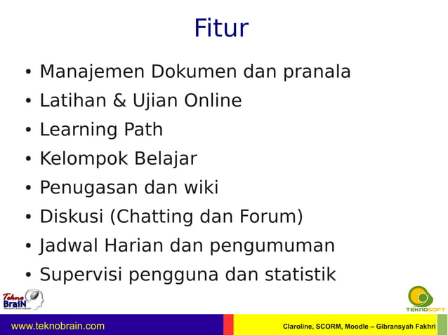 E-Learning, Clarolines, SCORM (Bahasa Indonesia) | PPT