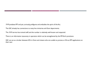 Government Information Centre as portal for Right to Information | PDF
