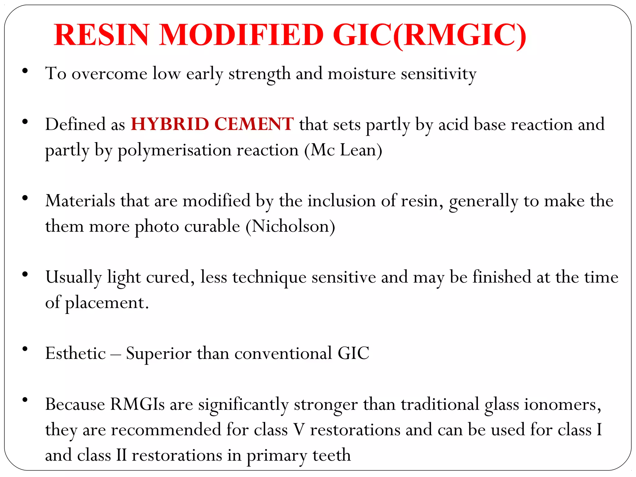 Glass Ionomer cement & it's advancement. | PPT