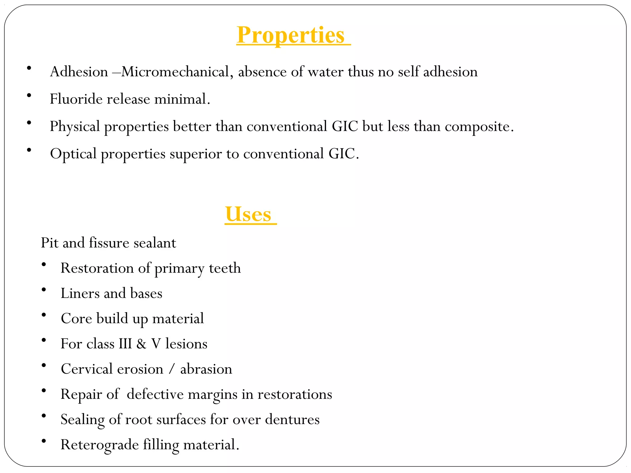Glass Ionomer cement & it's advancement. | PPT