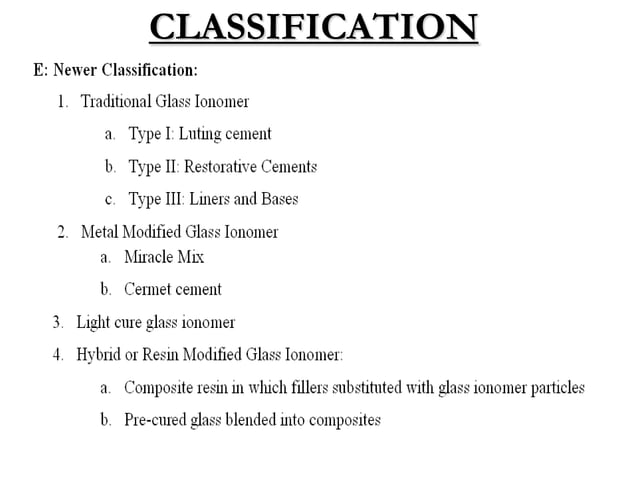 Glass Ionomer Cement (GIC) - Science of Dental materials | PPTX
