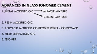 GIC & its Advances Also provides its advantages, disadvantages ...
