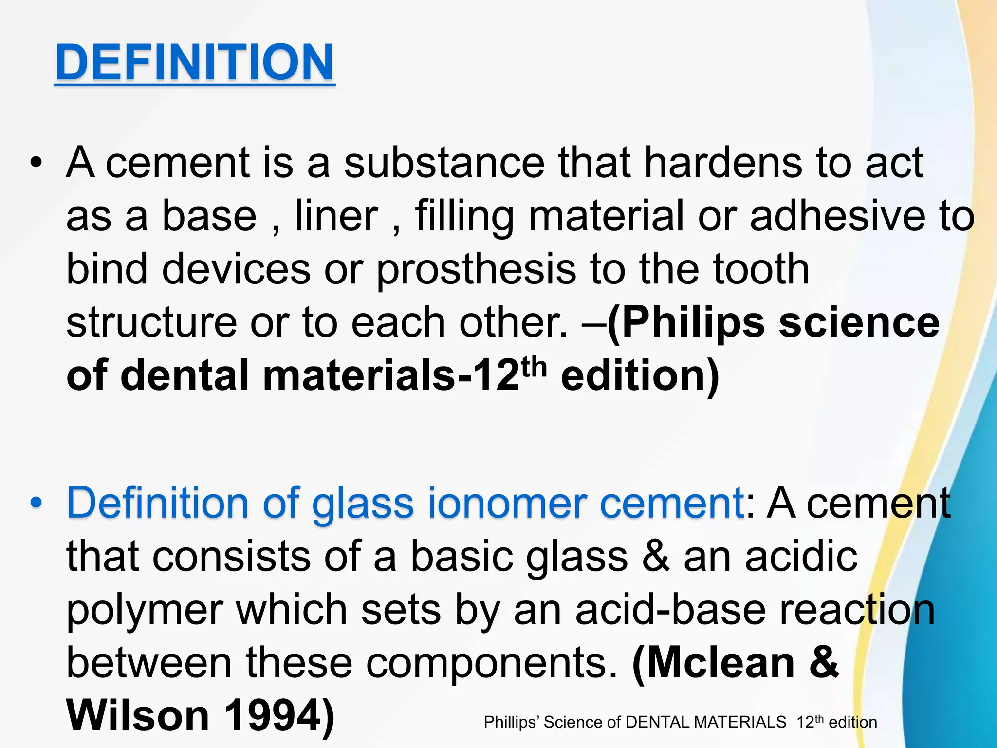 Glass ionomer cement with recent advancements | PPTX