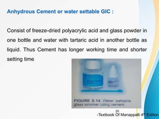 Glass ionomer cement with recent advancements | PPTX