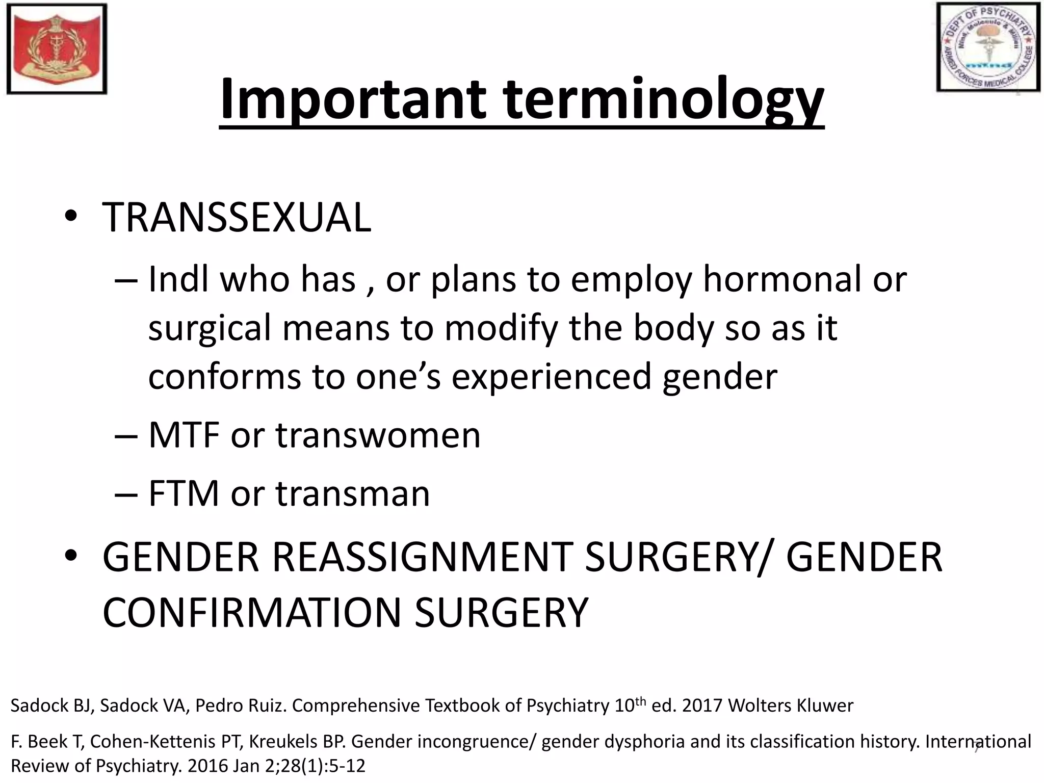 Gender Identity Disorder/ Gender Dysphoria | PPTX