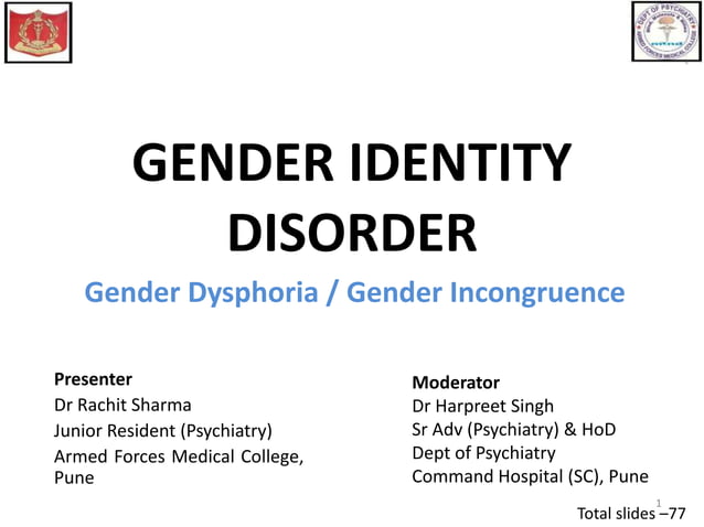 Gender Identity Disorder/ Gender Dysphoria | PPTX | Sexual Conditions ...