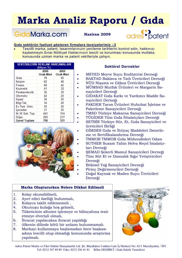 Gida analiz raporu | PDF