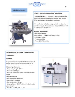 Screen Printing Machine & Screen Printing Equipment- Graphics ...