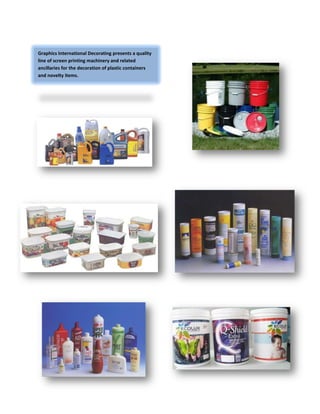 Screen Printing Machine & Screen Printing Equipment- Graphics International Decorating | PDF