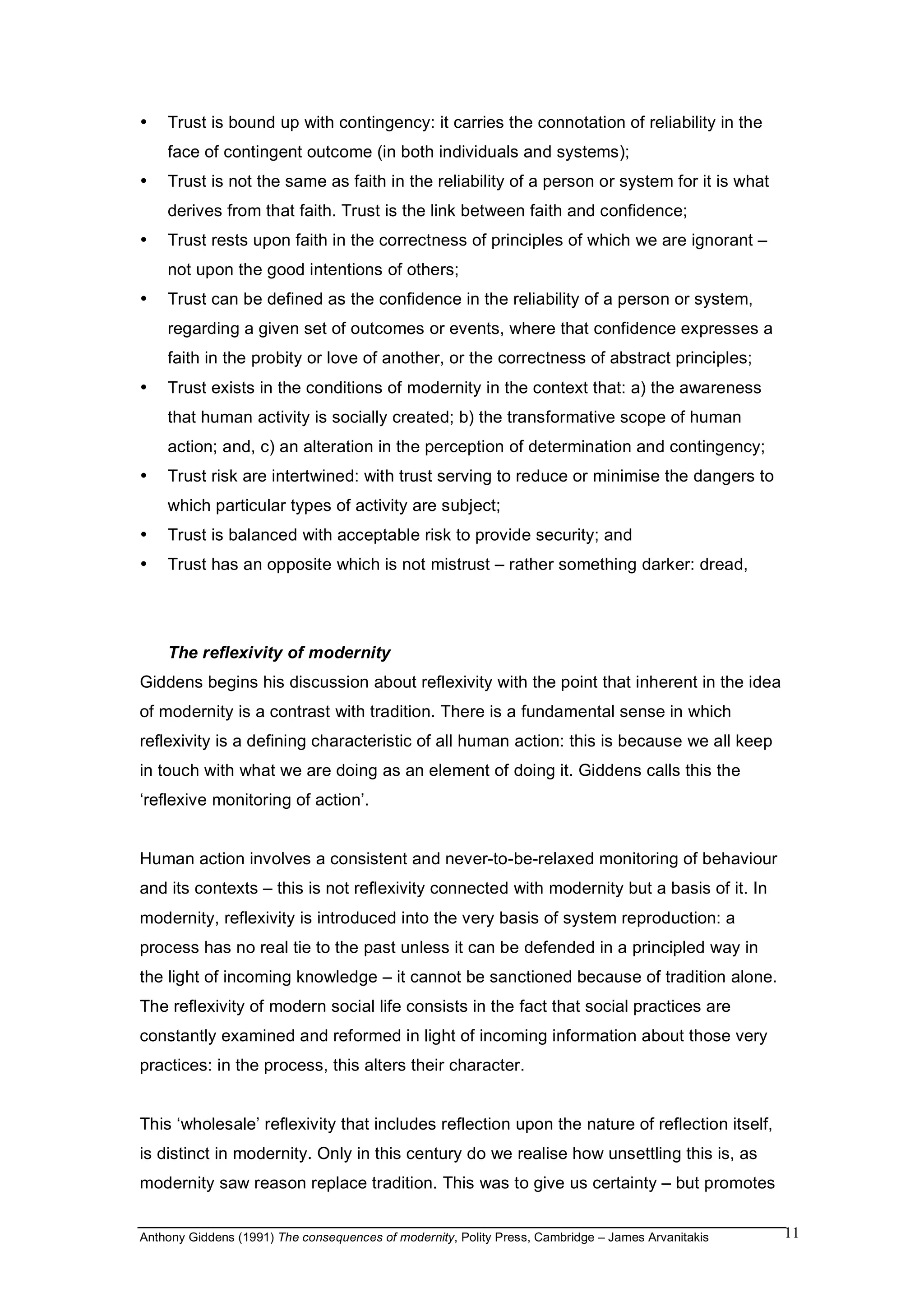 Giddens 1991 chapter-1_arvanitakis | PDF