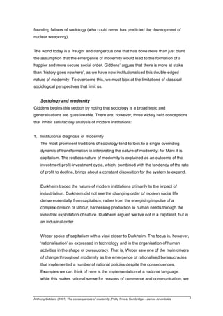 Giddens 1991 chapter-1_arvanitakis | PDF