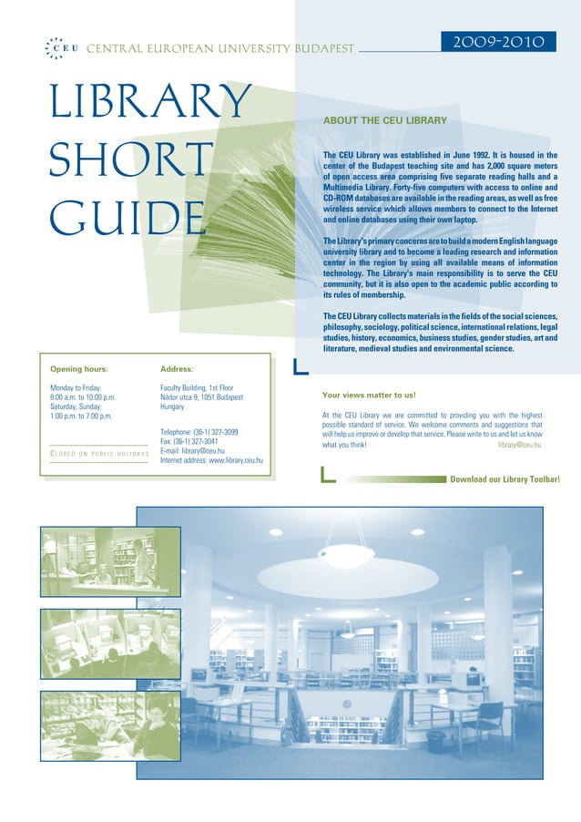 CEU Library Guide 09/10 | PDF