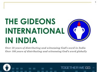 THE GIDEONS INTERNATIONAL IN INDIA | PPSX