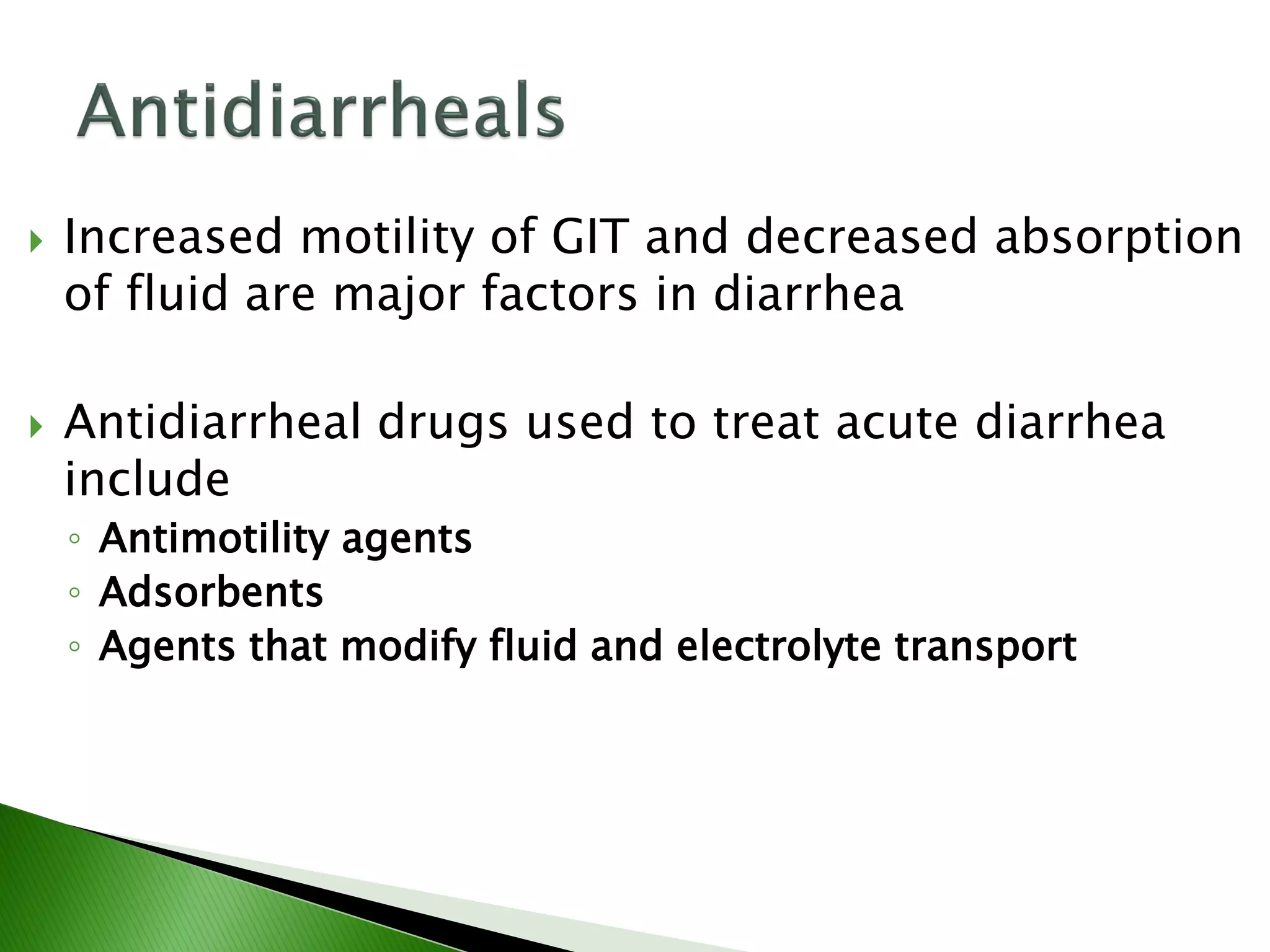 Gastrointestinal drugs - Pharmacology | PDF
