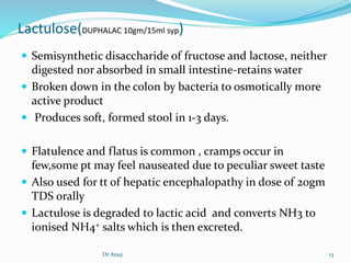 Drugs Used for treatment of Constipation & Diarrhoea | PPTX