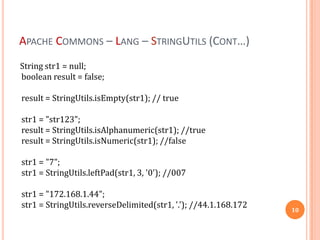 Use of Apache Commons and Utilities | PPT