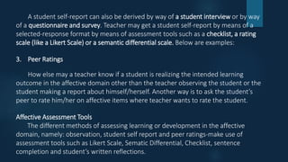 Assessment in Learning 2 / Affective Domain | PPTX