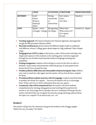 Lesson Plan - Class 1 | DOCX