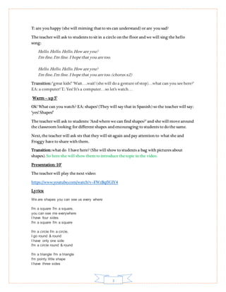 Lesson Plan - Class 1 | DOCX