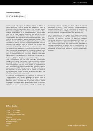 Griffon quarterly report - Iran's Macro Economics dashboard - March ...