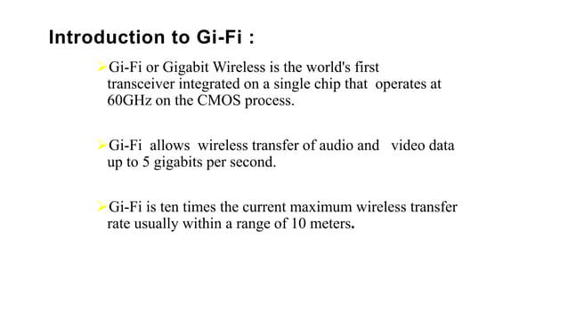 Gi fi technology | PPTX