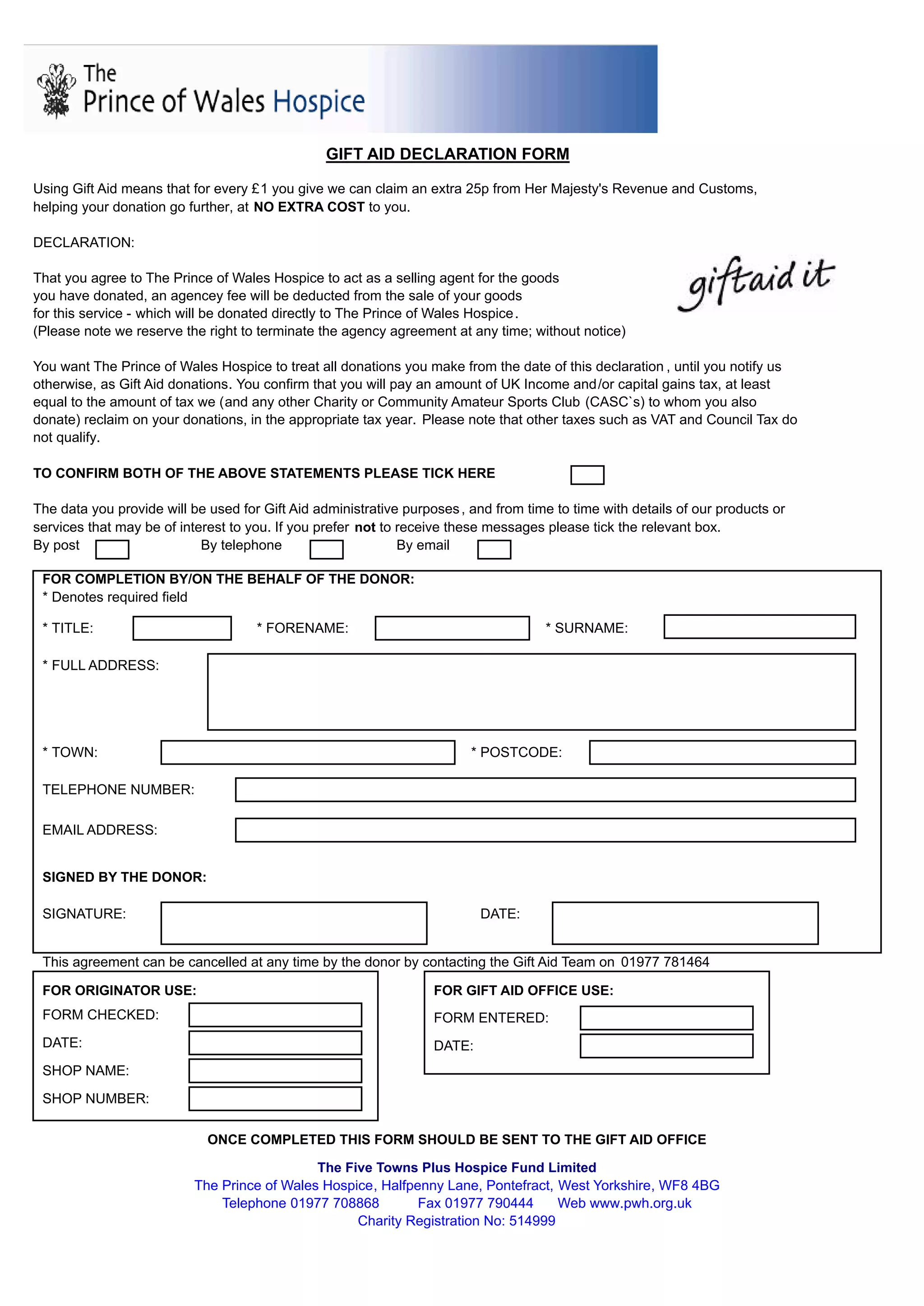 Gift Aid Form | PDF
