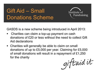 Gift aid | PDF | Government Support and Welfare | Financial Assistance