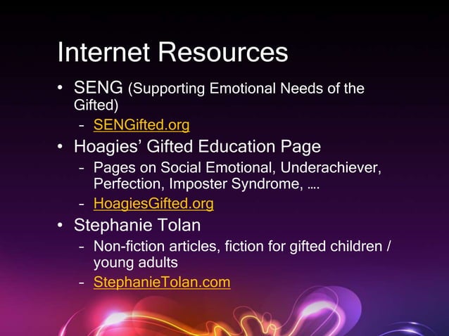 Gifted 201: A sampler of advanced topics in giftedness | PPT