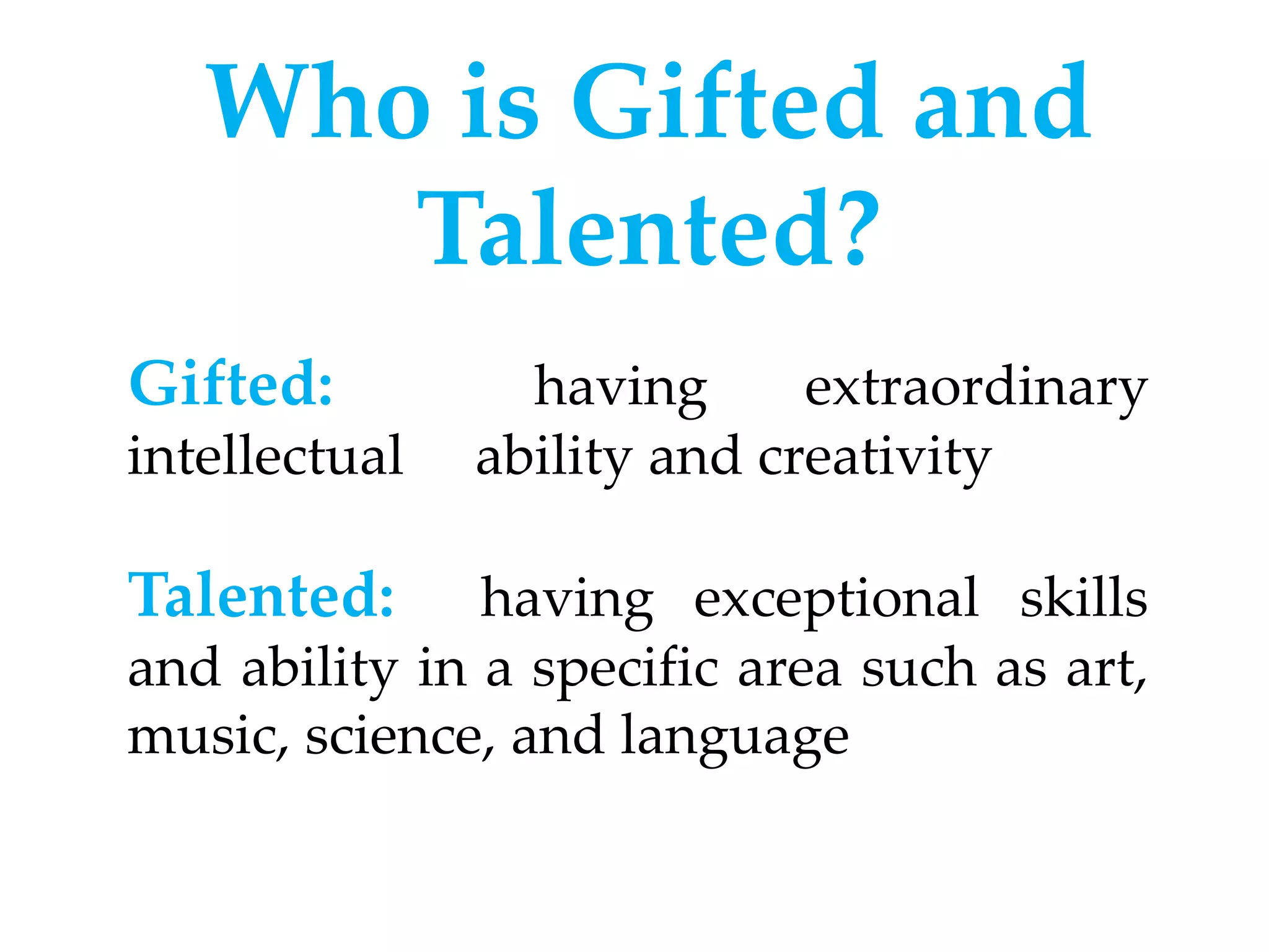 Gifted and Talented Children | PPTX